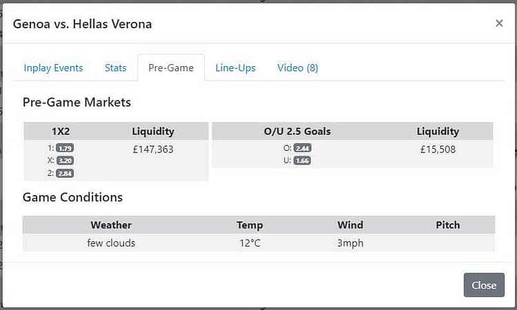Live Stats Module: In-Play Football Stats for Betfair Traders